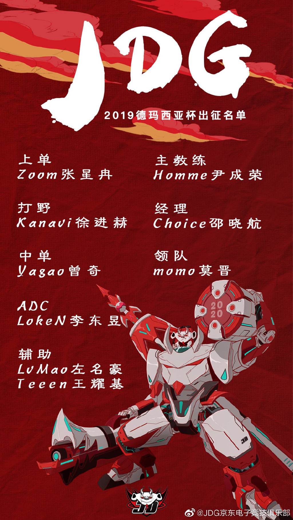 JDG战队官宣德杯大名单：LokeN选手回归 整装待发_特玩网LOL英雄联盟专区