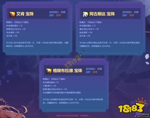 DNF100级新增魔盒宝珠属性一览_18183.com
