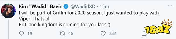 GRF官宣：原G2辅助Wadid加入队伍担任辅助_18183.com