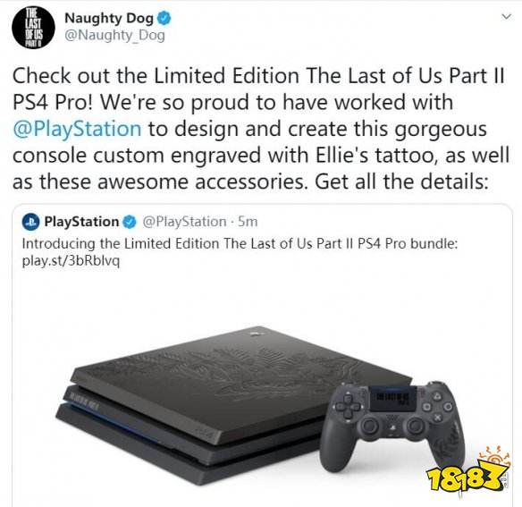 《美国末日2》限定PS4 Pro套装公布！含精美艾莉纹身_18183.com