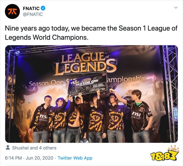 九年前的今天Fnatic于S1全球总决赛夺得世界冠军_18183英雄联盟手游专区